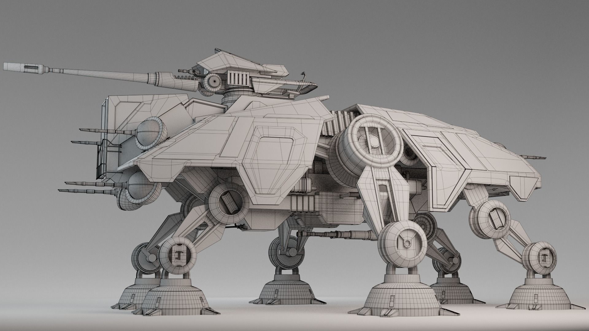 STAR WARS AT-TE Walker Rigged Model 3D model rigged | CGTrader
