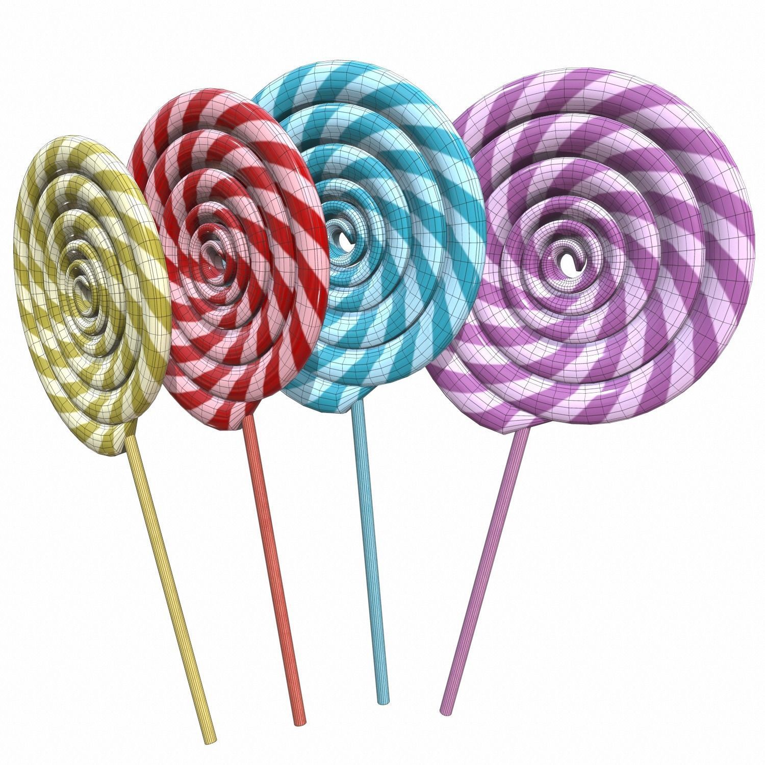 3D model Christmas swirl lollipop VR / AR / low-poly | CGTrader