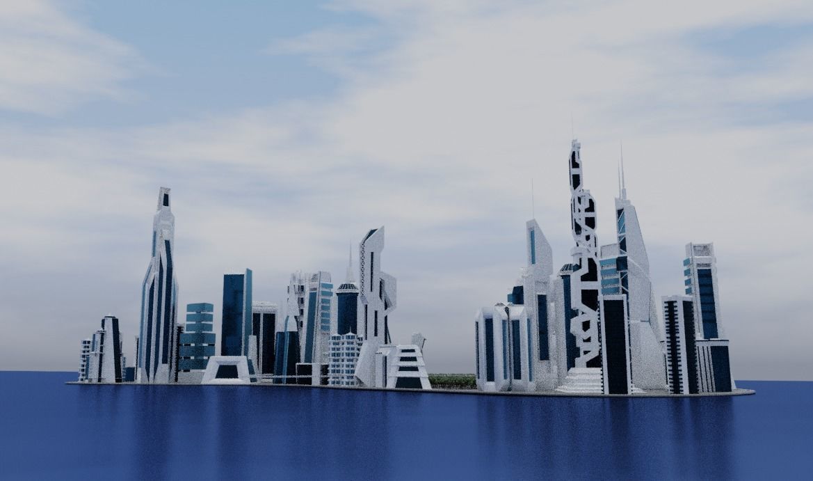 Sci Fi City free VR / AR / low-poly 3D model | CGTrader
