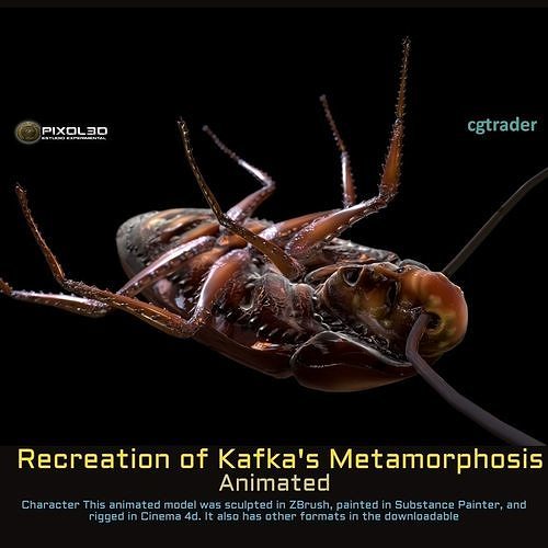 3D model Recreation of Kafkas Metamorphosis VR / AR / low-poly rigged ...