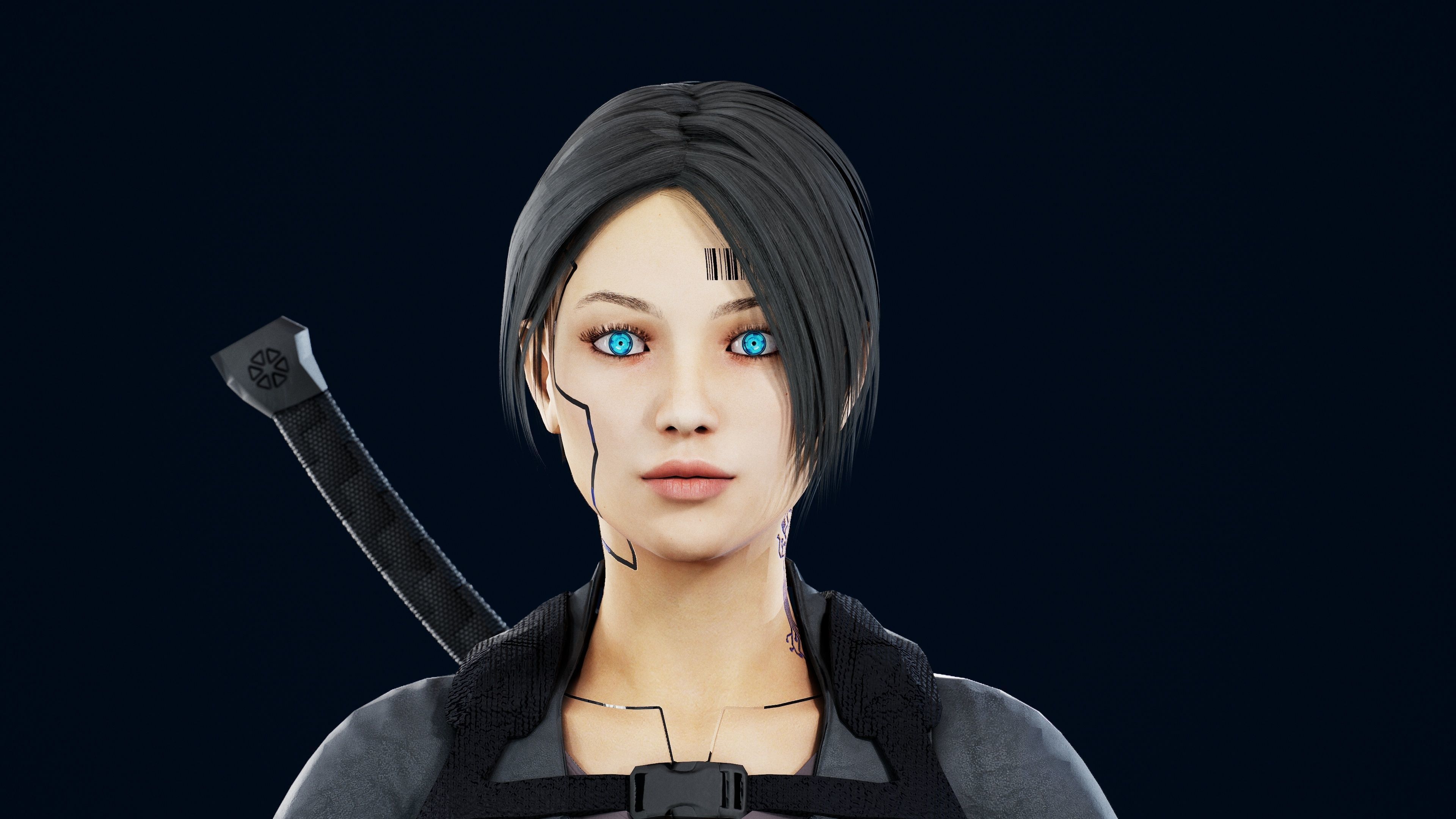 3D model Cyber Girl Low-poly 3D model VR / AR / low-poly rigged | CGTrader