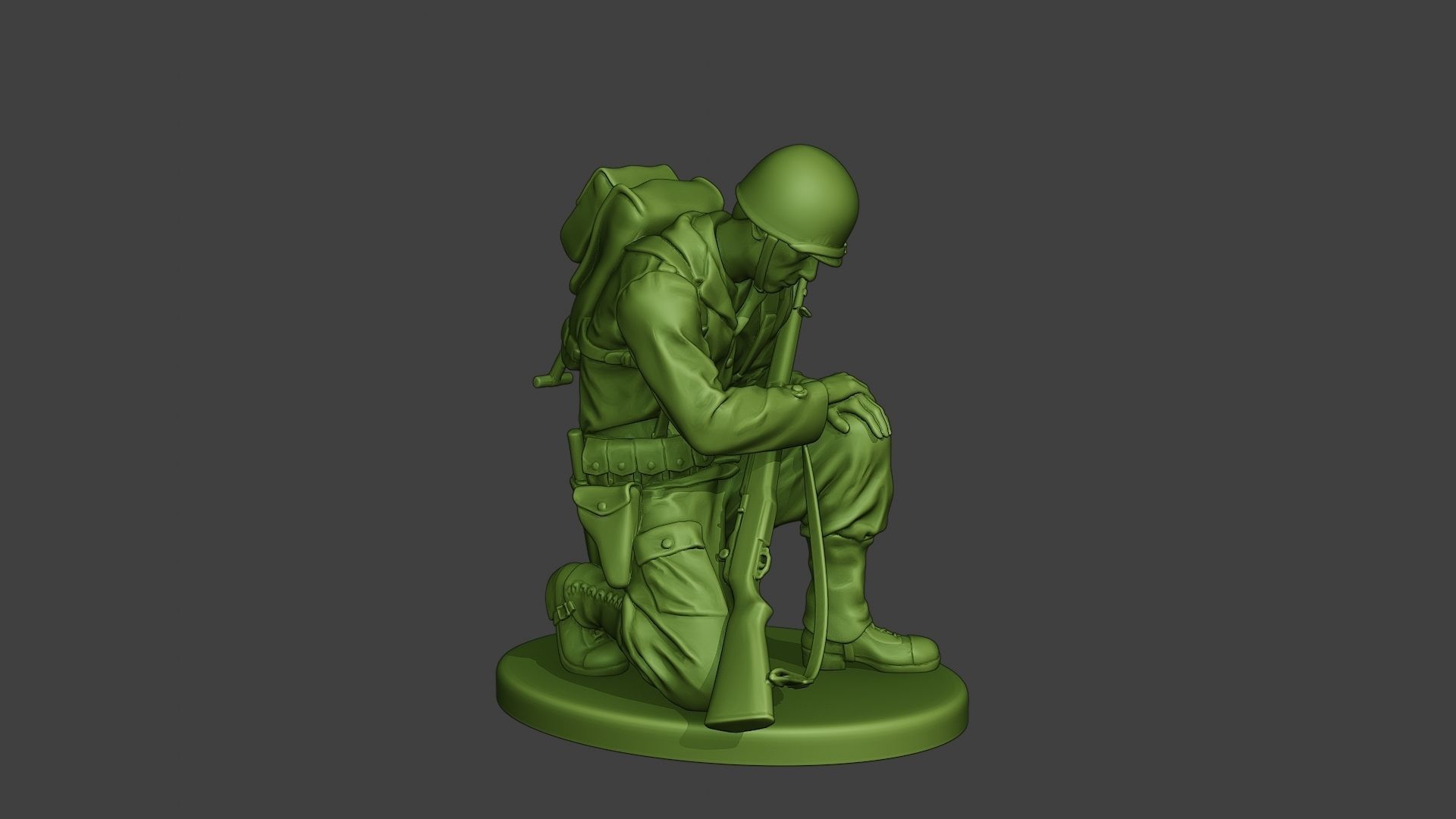American soldier ww2 Praying crouched A11 3D model 3D printable | CGTrader