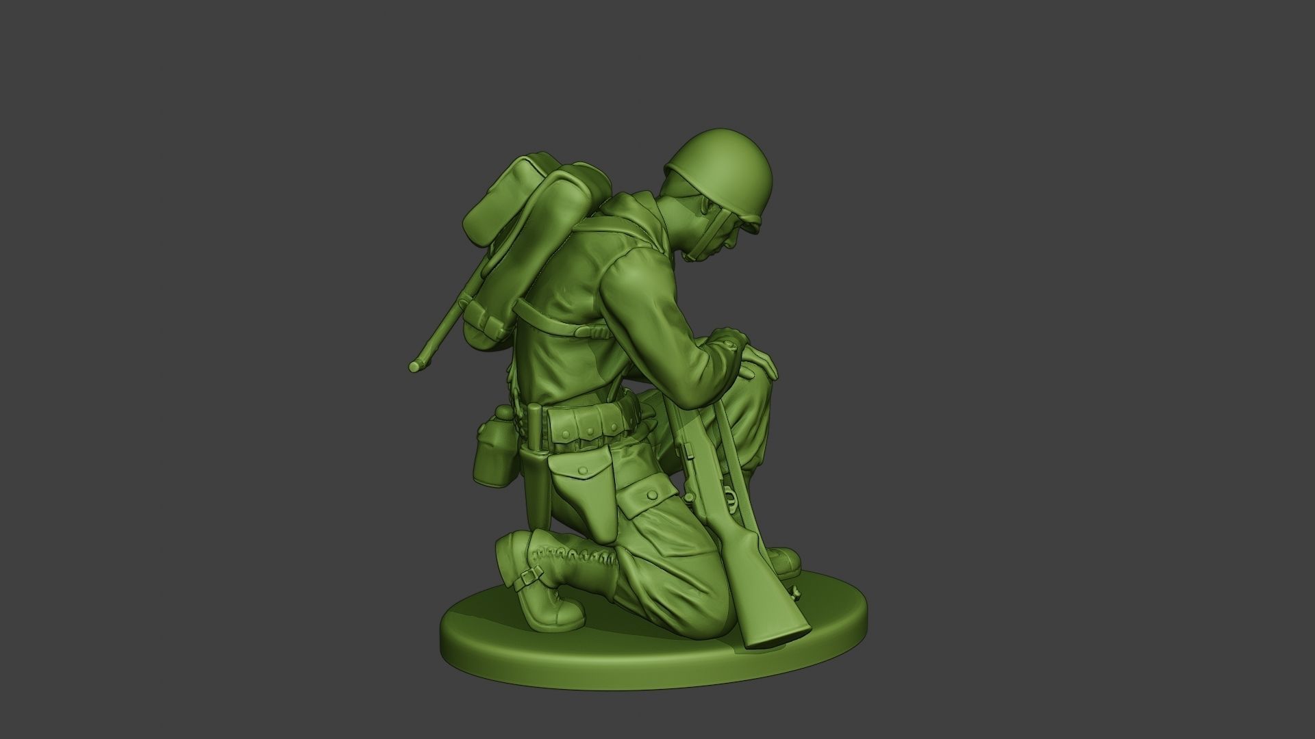 American soldier ww2 Praying crouched A11 3D model 3D printable | CGTrader