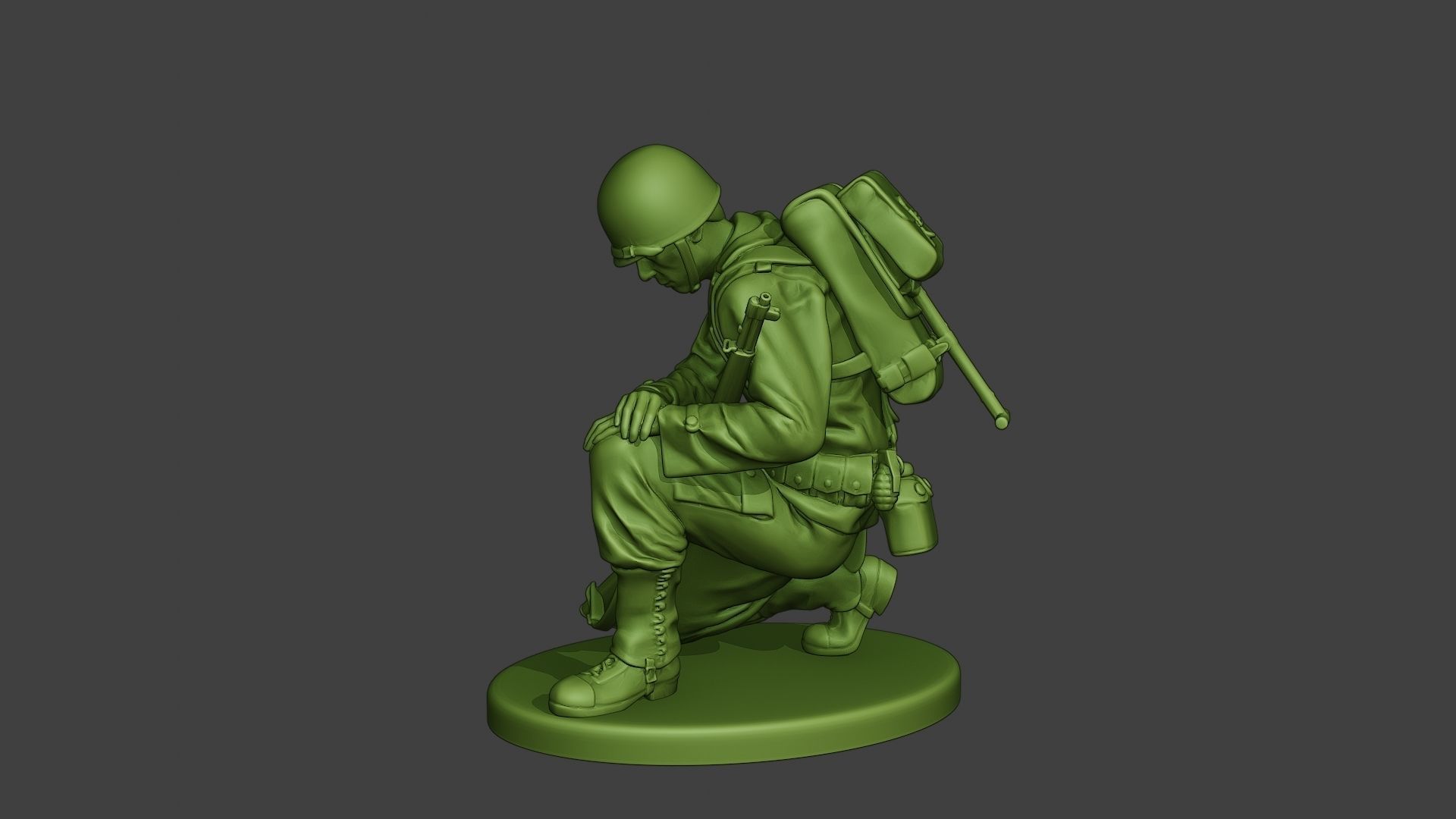 American soldier ww2 Praying crouched A11 3D model 3D printable | CGTrader