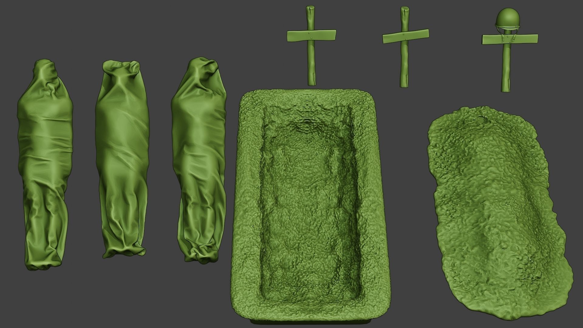 American soldier ww2 Tombs and Corpses A11 3D model 3D printable | CGTrader