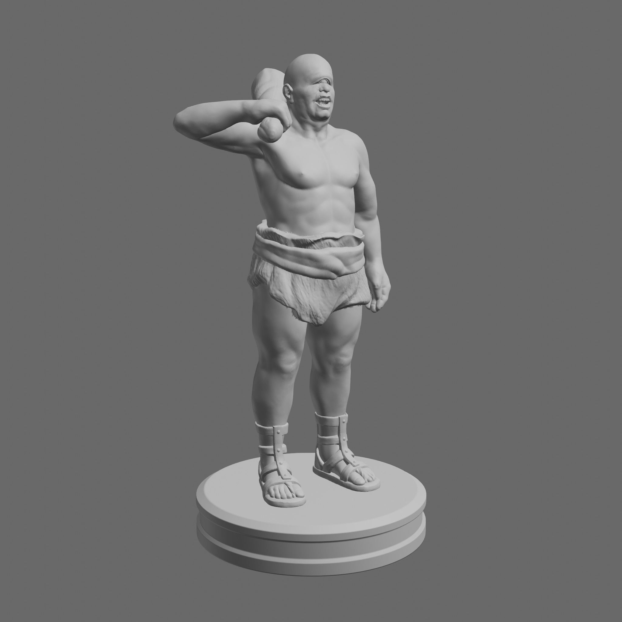 Cyclops statue of man holding hammer free 3D model 3D printable | CGTrader