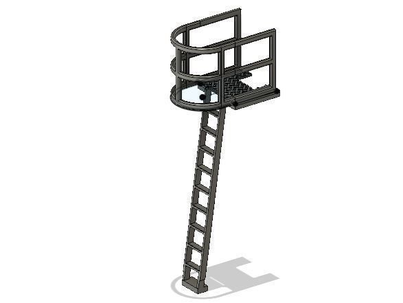 Railway alternative handrails and ladder for train tech signals 3D ...