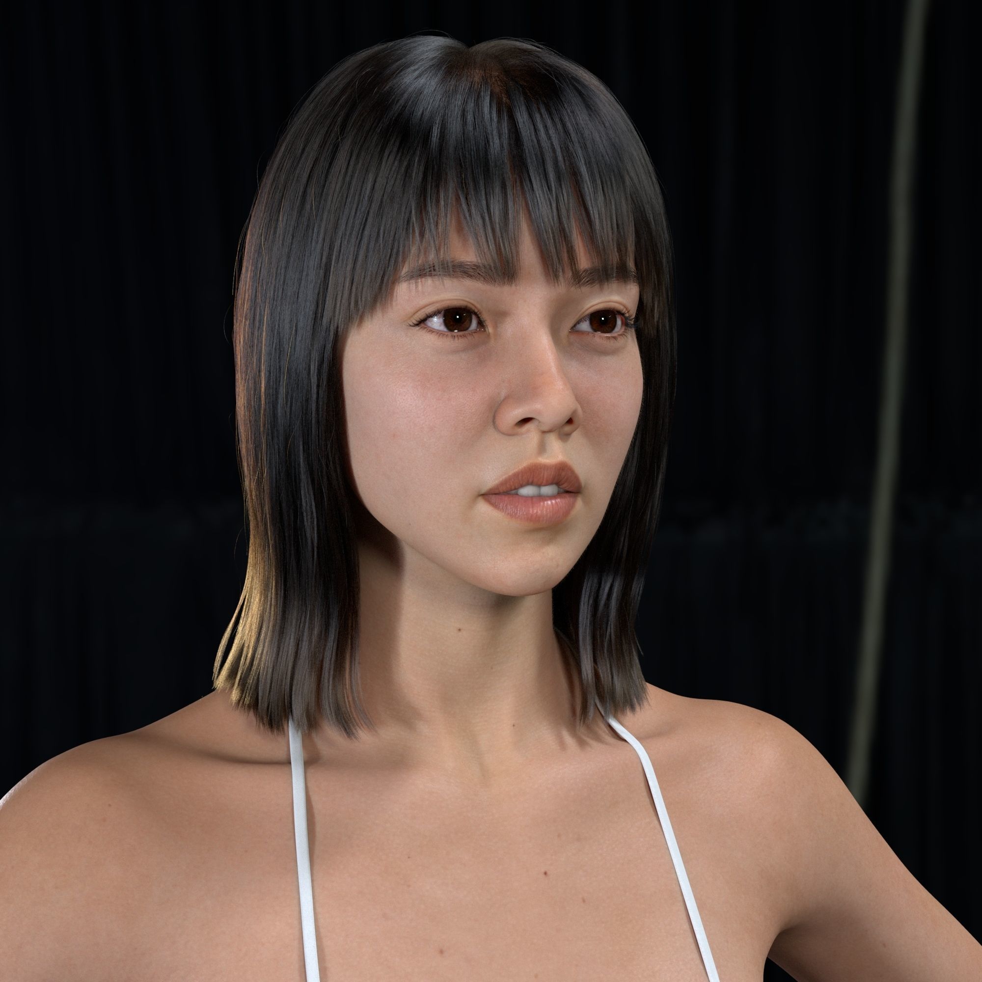 3D model Fullbody asian girl VR / AR / low-poly | CGTrader