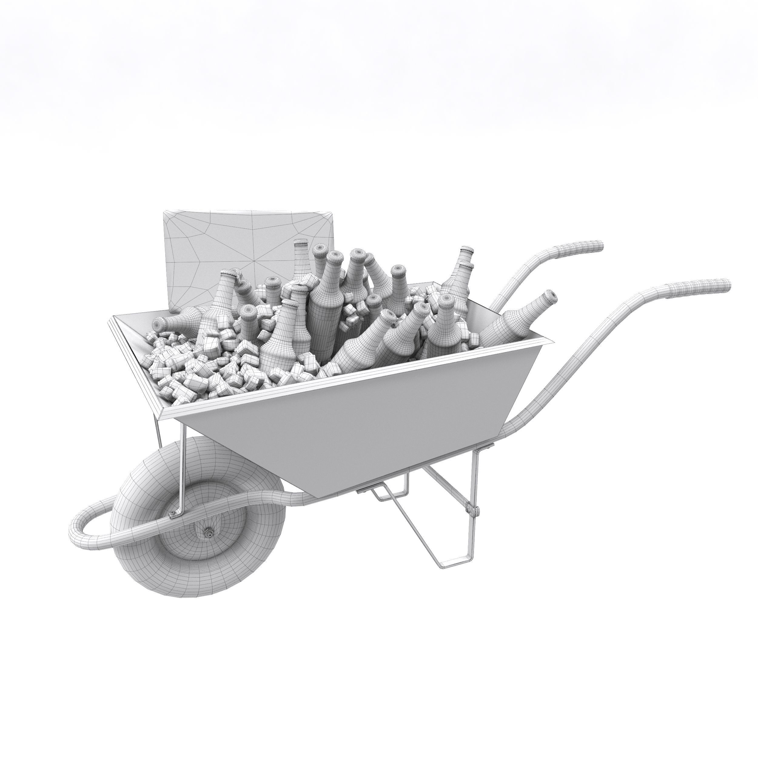 wheelbarrow with beer 3D model | CGTrader