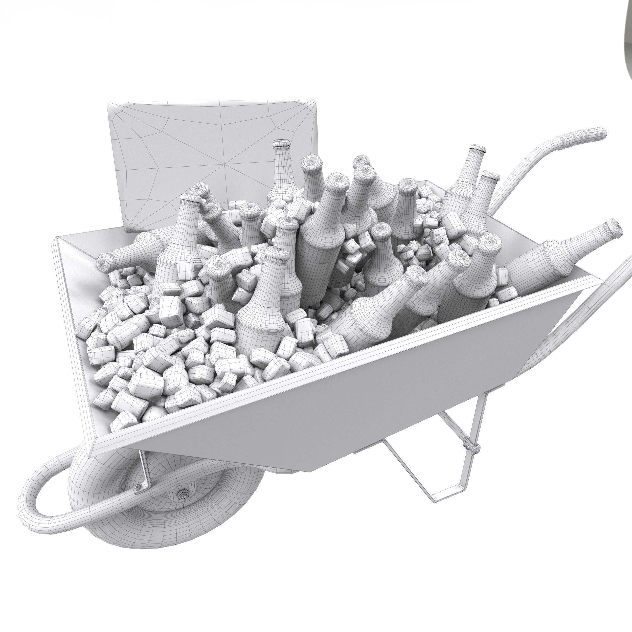 wheelbarrow with beer 3D model | CGTrader