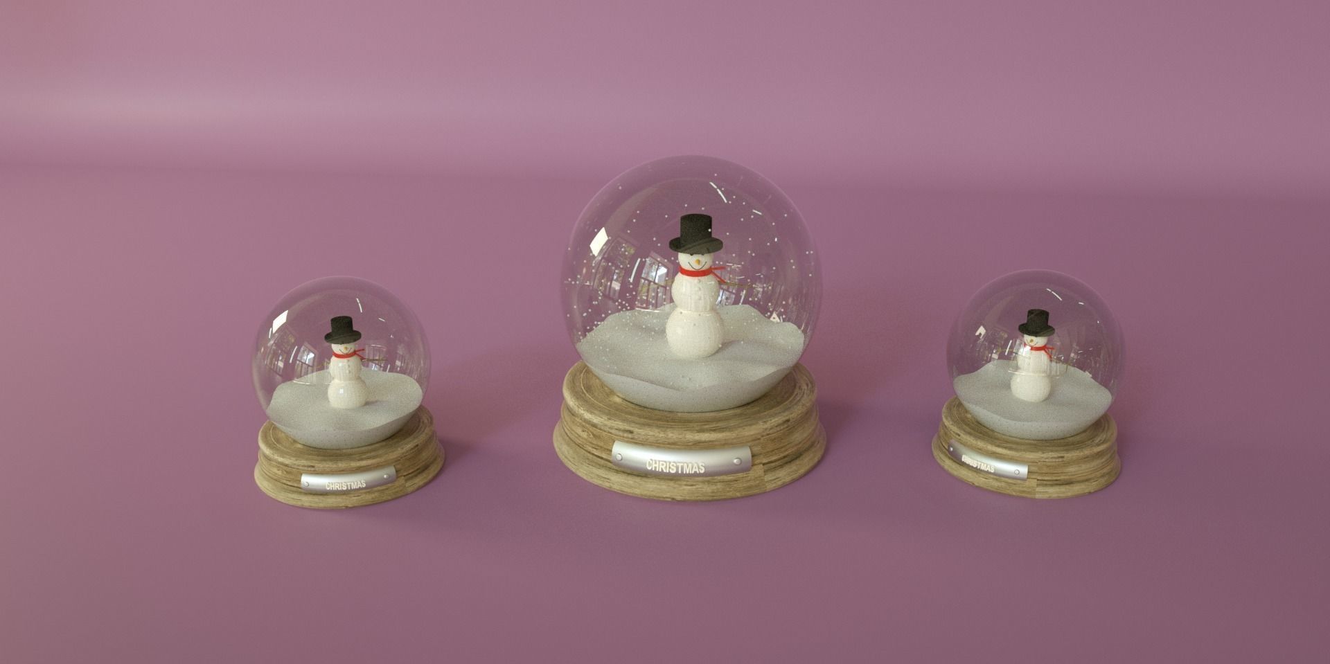 Snow Globe Christmas Realistic 3D Model Animated 3D model animated ...