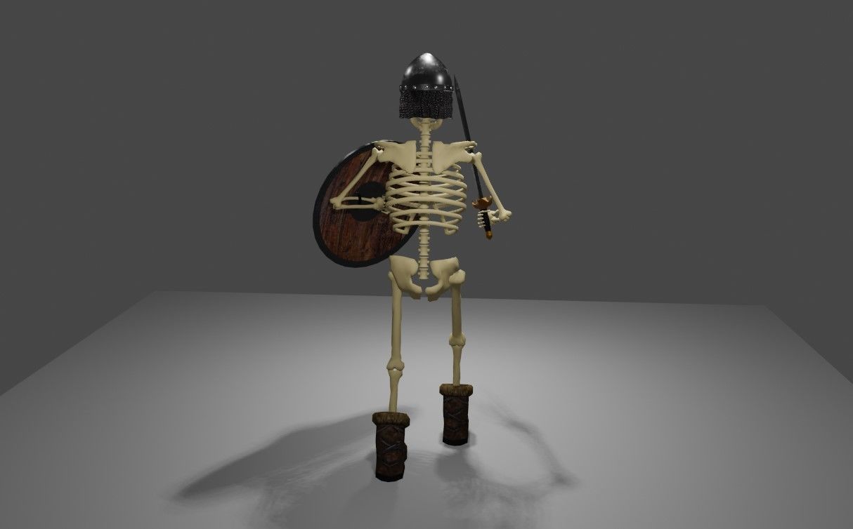 Skeleton Warrior Medieval Animated 3D model animated rigged | CGTrader