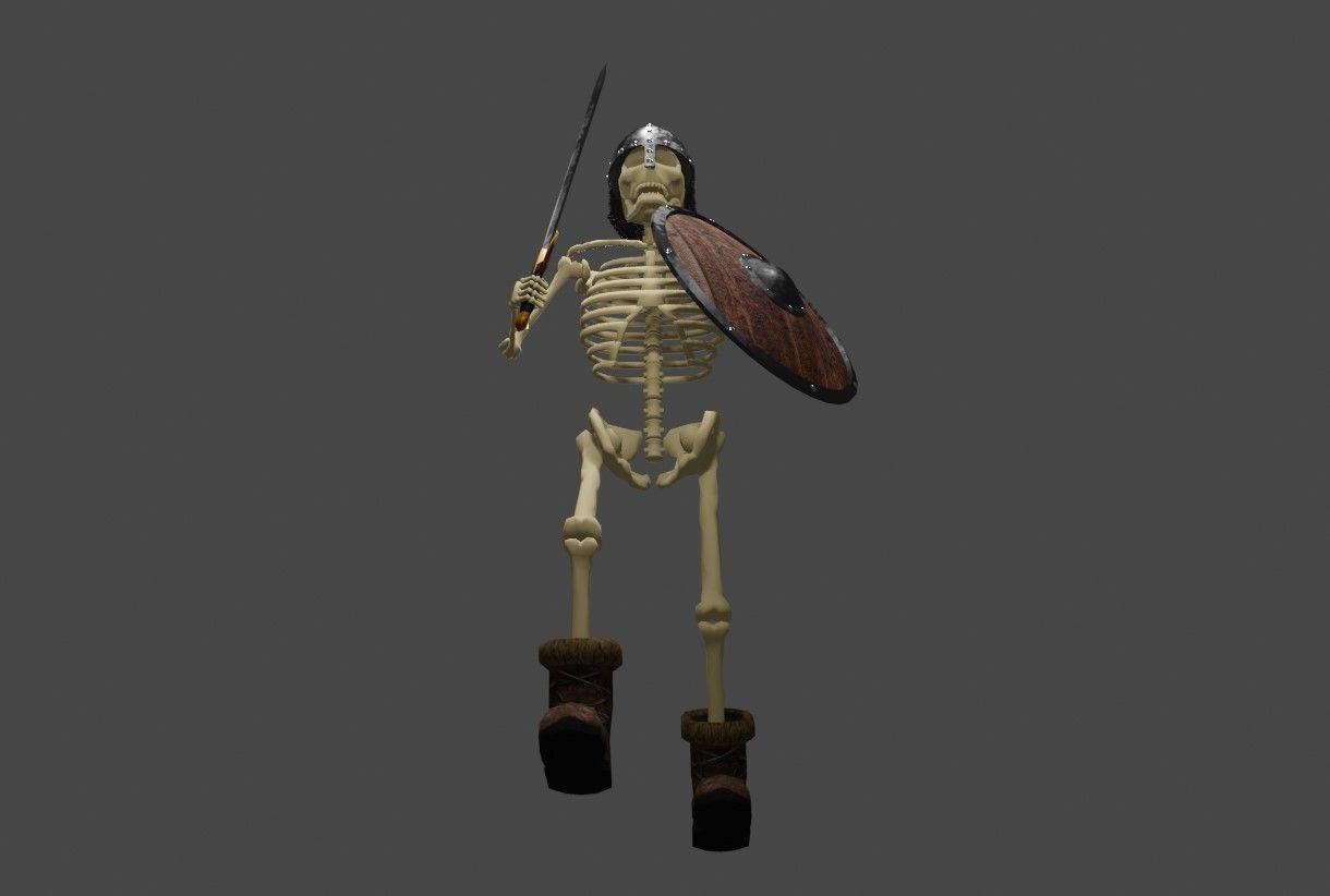 Skeleton Warrior Medieval Animated 3D model animated rigged | CGTrader
