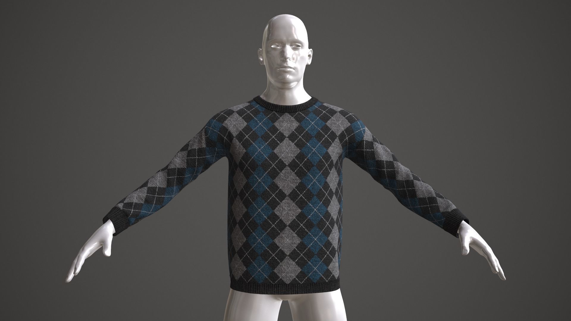 Sweaters collection argyle sweater VR / AR / low-poly | CGTrader