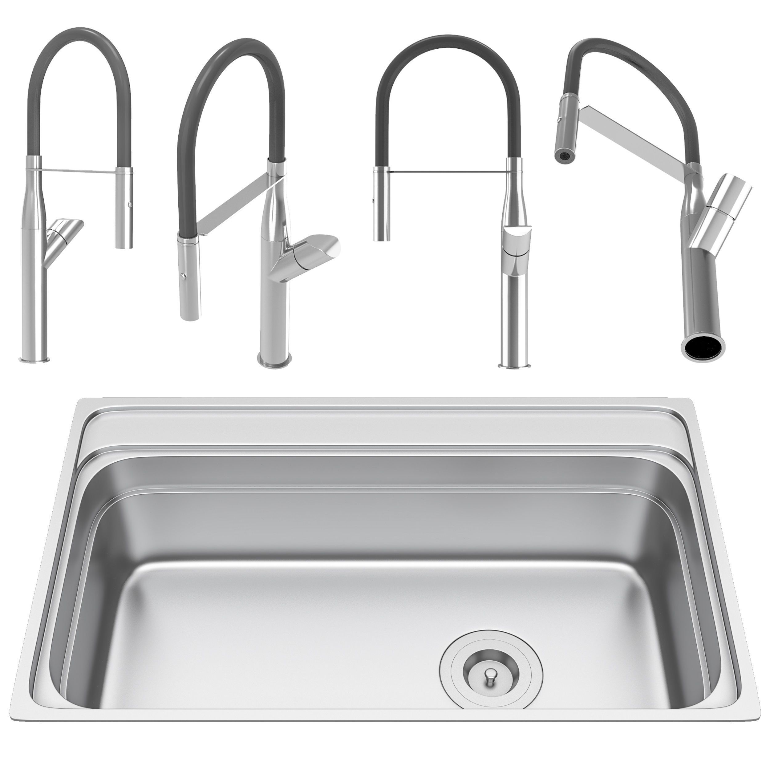 Sink and lux faucet set 3D model | CGTrader