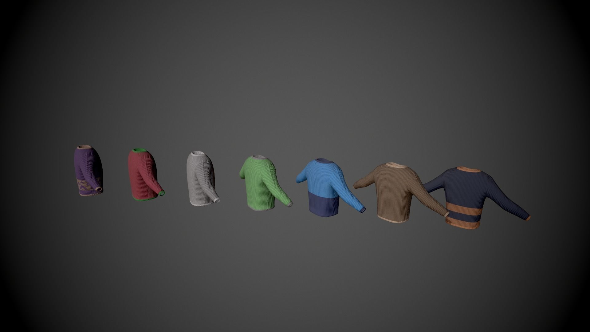3D model Colored Sweaters VR / AR / low-poly | CGTrader