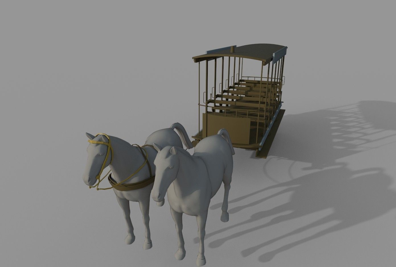 3D model horse drawn cart VR / AR / low-poly | CGTrader