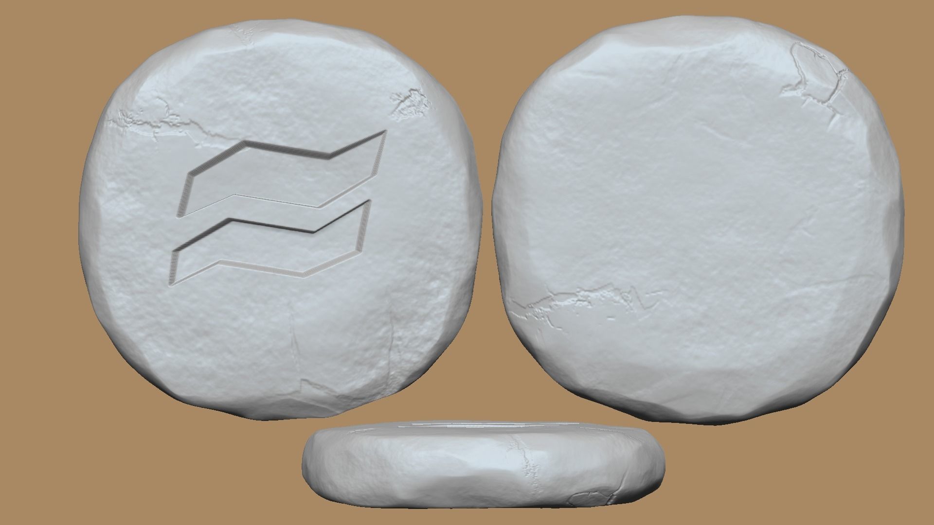 Earth Rune - Runescape - STL Keychain free 3D model 3D printable | CGTrader