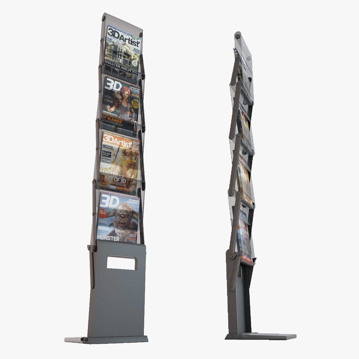 Folding Brochure Stand 2 3D model | CGTrader