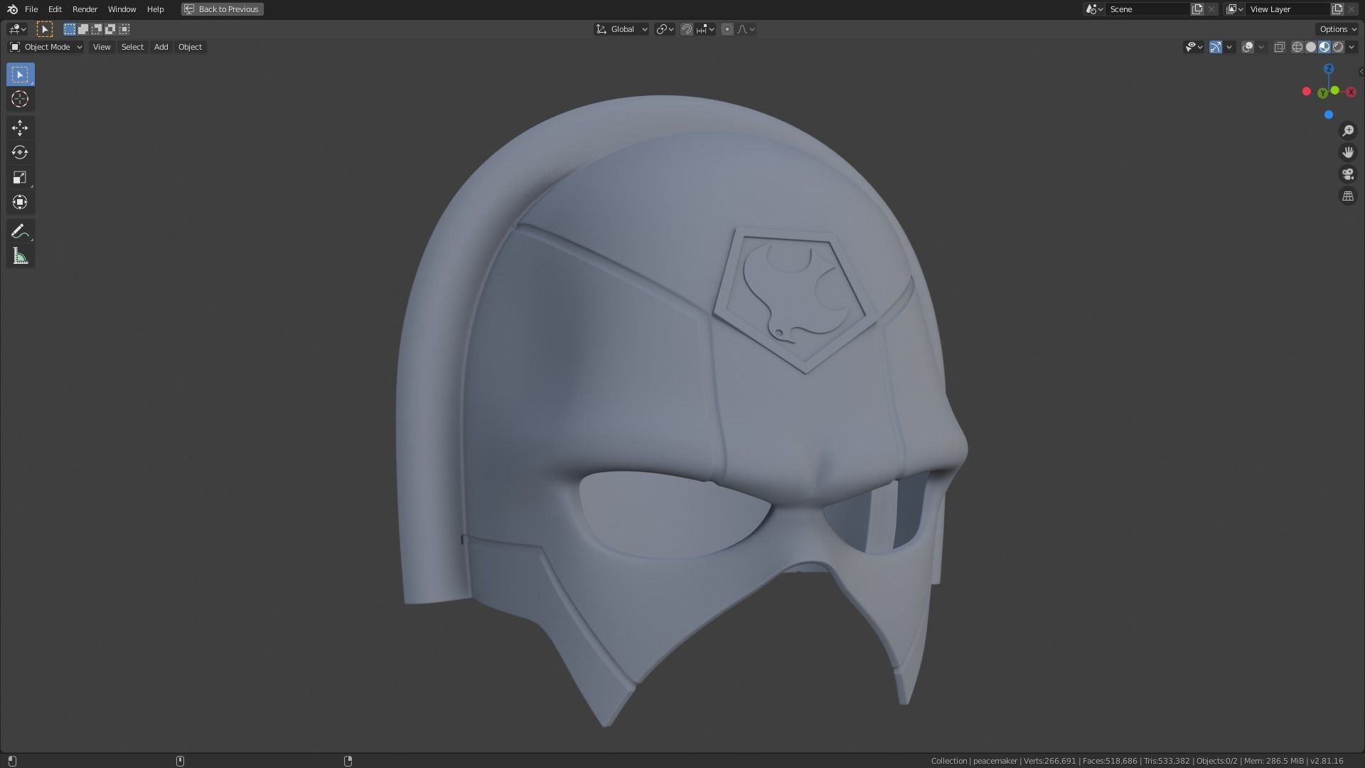 Peacemaker Helmet DC 3D model 3D printable | CGTrader