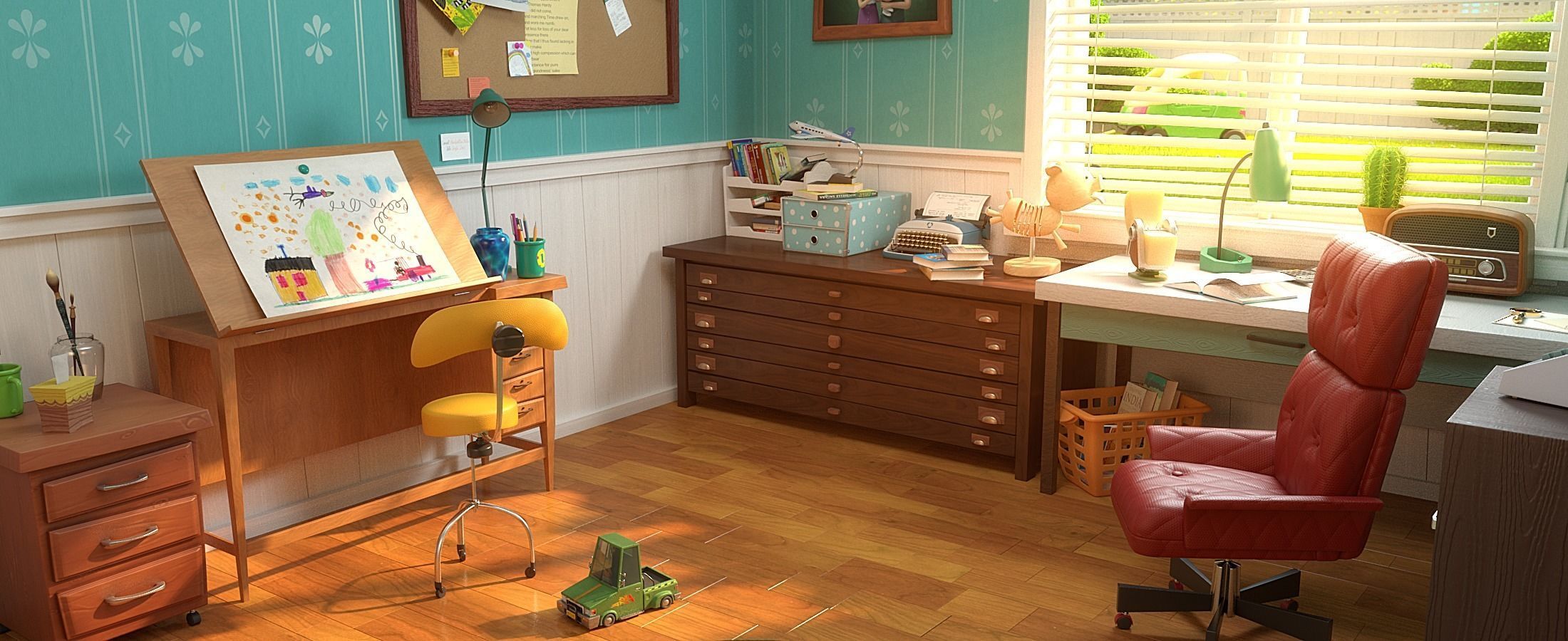 Cartoon Study Room 3D model | CGTrader