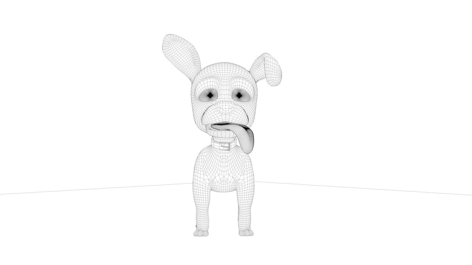 White Dog Figure 3D model 3D printable | CGTrader