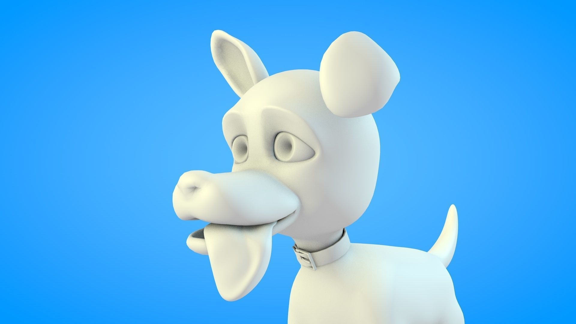 White Dog Figure 3D model 3D printable | CGTrader