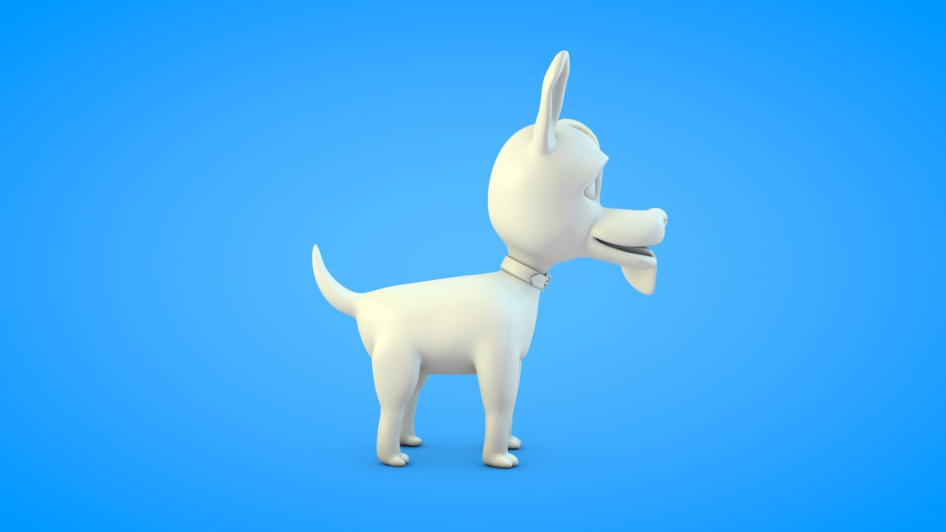 White Dog Figure 3D model 3D printable | CGTrader