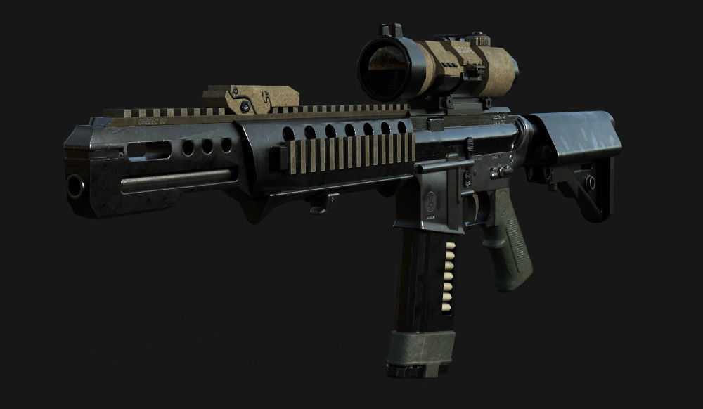 3D model low-poly M16A custom rifle VR / AR / low-poly | CGTrader