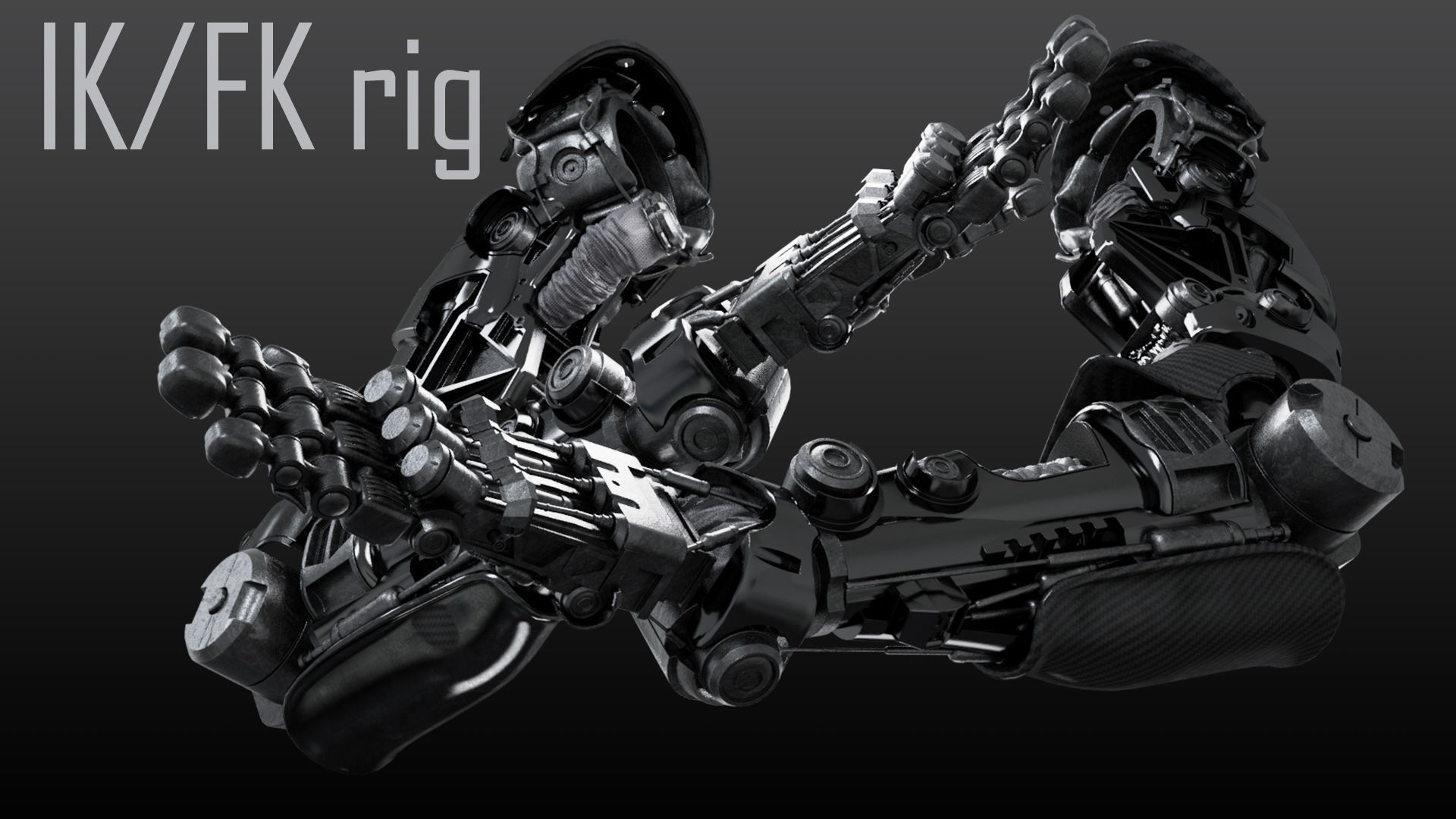 FPS Hand mechanical 05 3D model animated rigged | CGTrader
