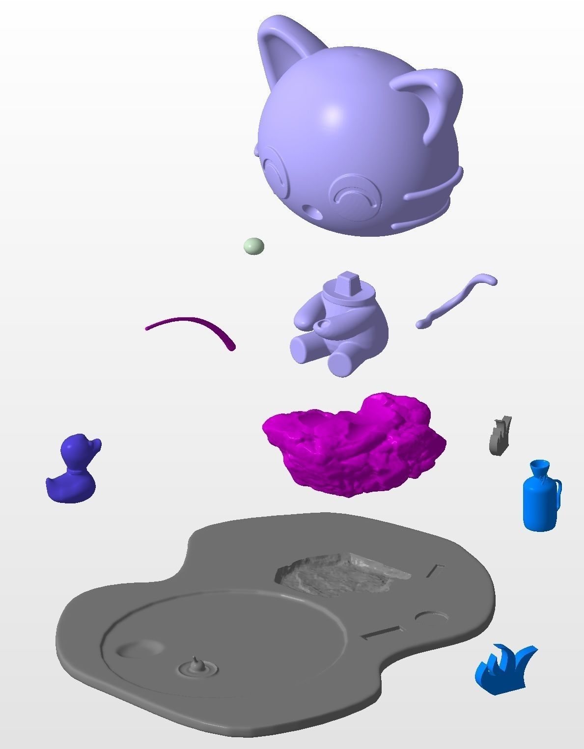 CHOCOCAT PESCANDO Amigo Hello Kitty 3D model 3D printable | CGTrader