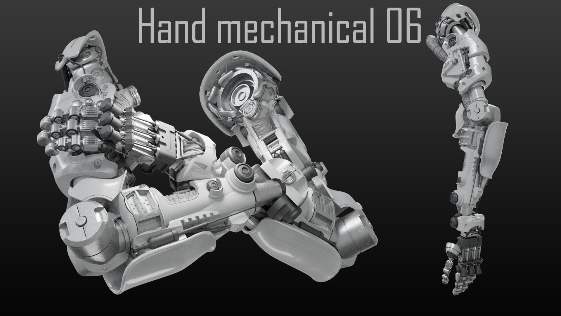 FPS Hand mechanical 06 3D model animated rigged | CGTrader