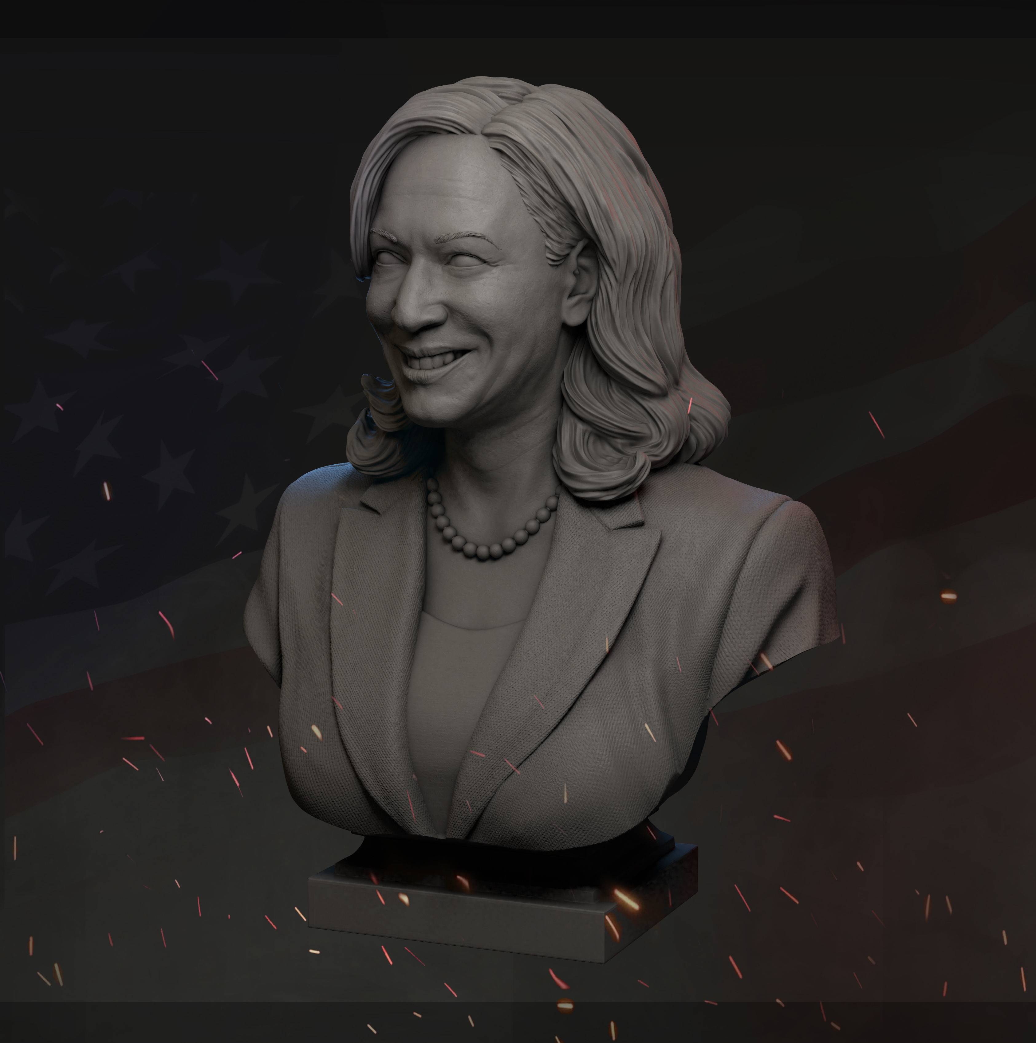 Kamala Harris 3D model 3D printable | CGTrader