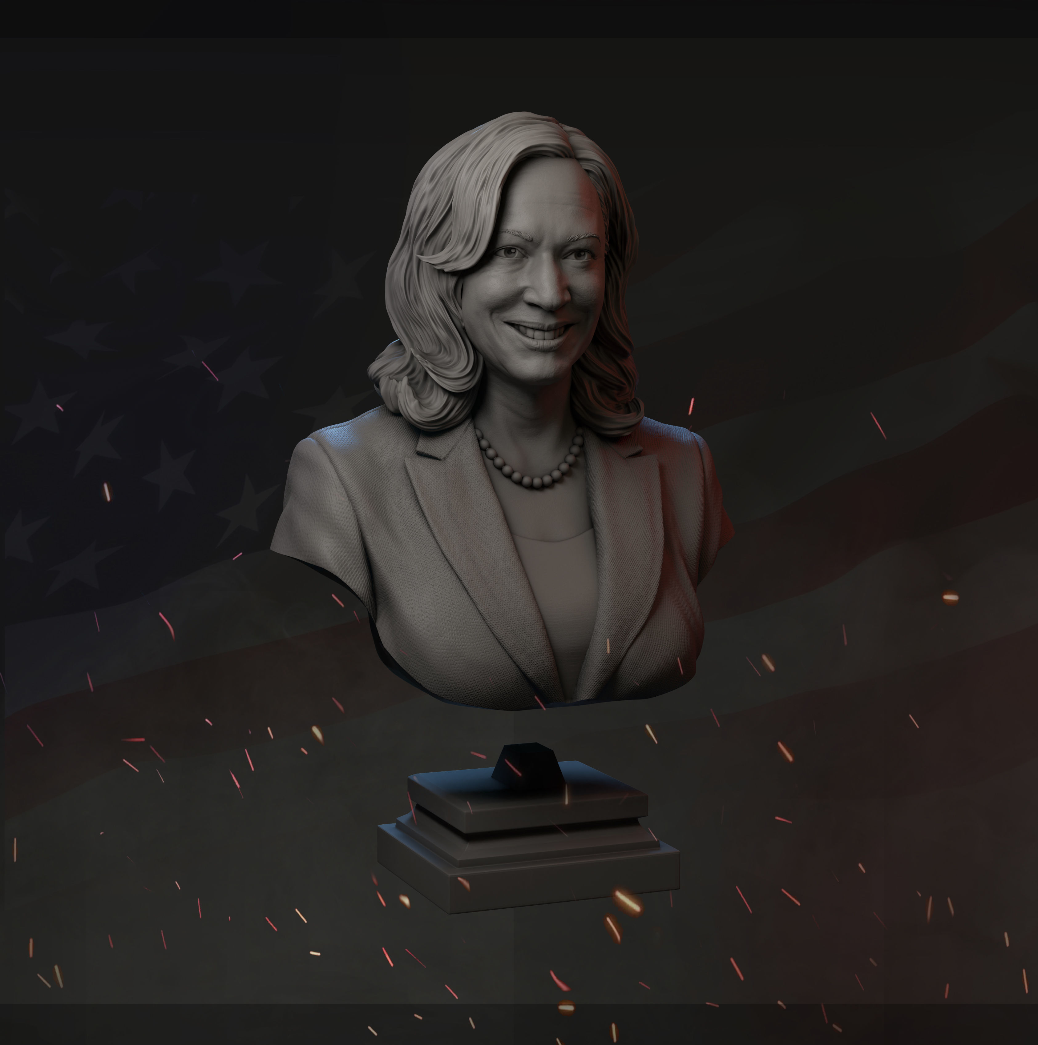 Kamala Harris 3D model 3D printable | CGTrader