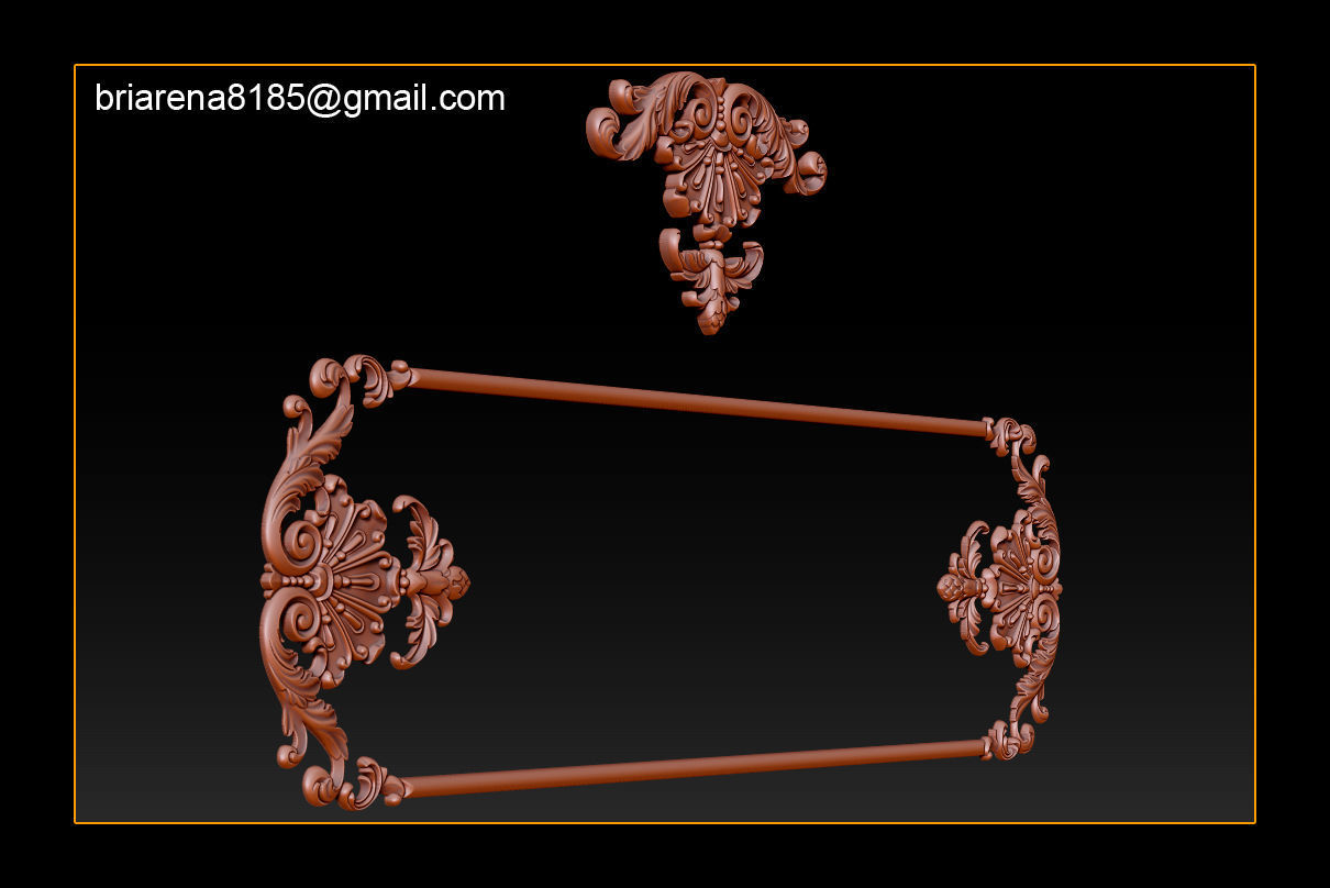 3D STL Models CNC Router - Carved decor 3D model 3D printable | CGTrader