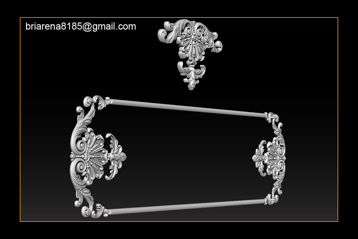 3D STL Models CNC Router - Carved decor 3D model 3D printable | CGTrader