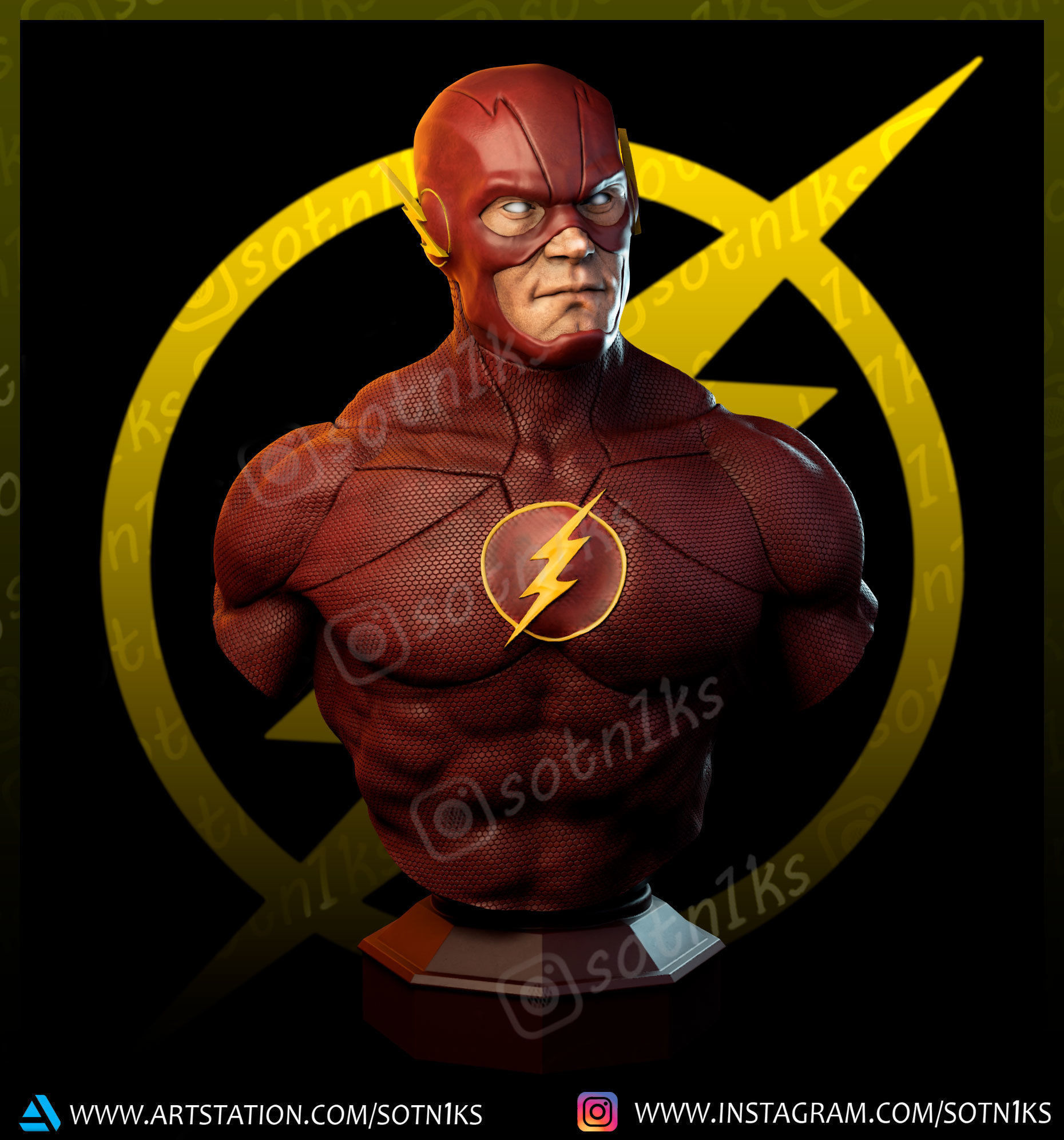 Flash bust 3D model 3D printable | CGTrader