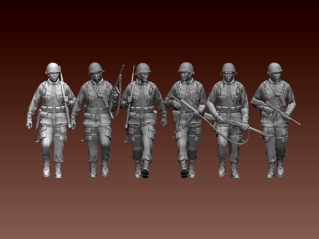 American soldiers ww2 3D model 3D printable | CGTrader