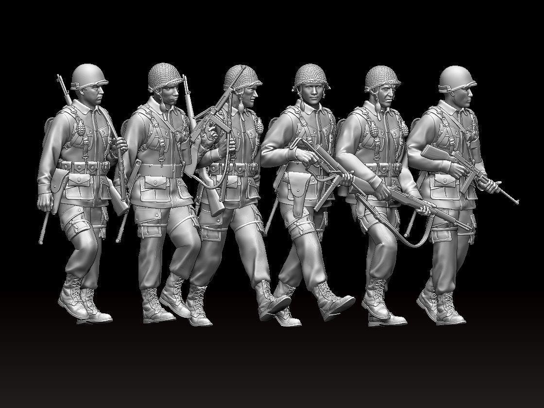 American soldiers ww2 3D model 3D printable | CGTrader