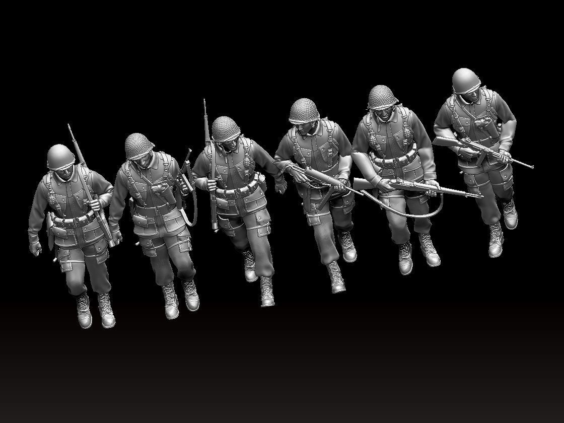 American soldiers ww2 3D model 3D printable | CGTrader