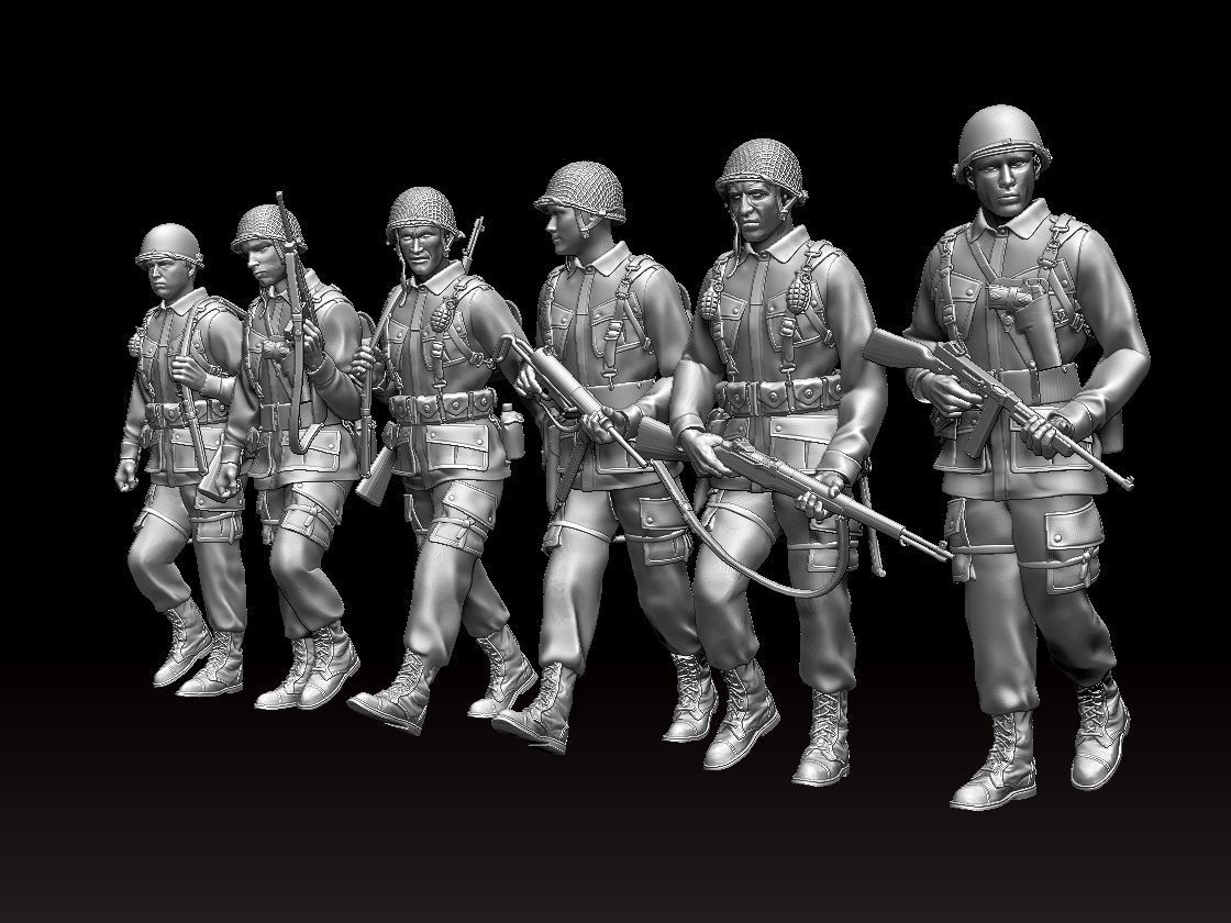 American soldiers ww2 3D model 3D printable | CGTrader