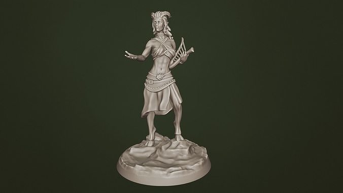 Female Faun Miniature 3D model 3D printable | CGTrader