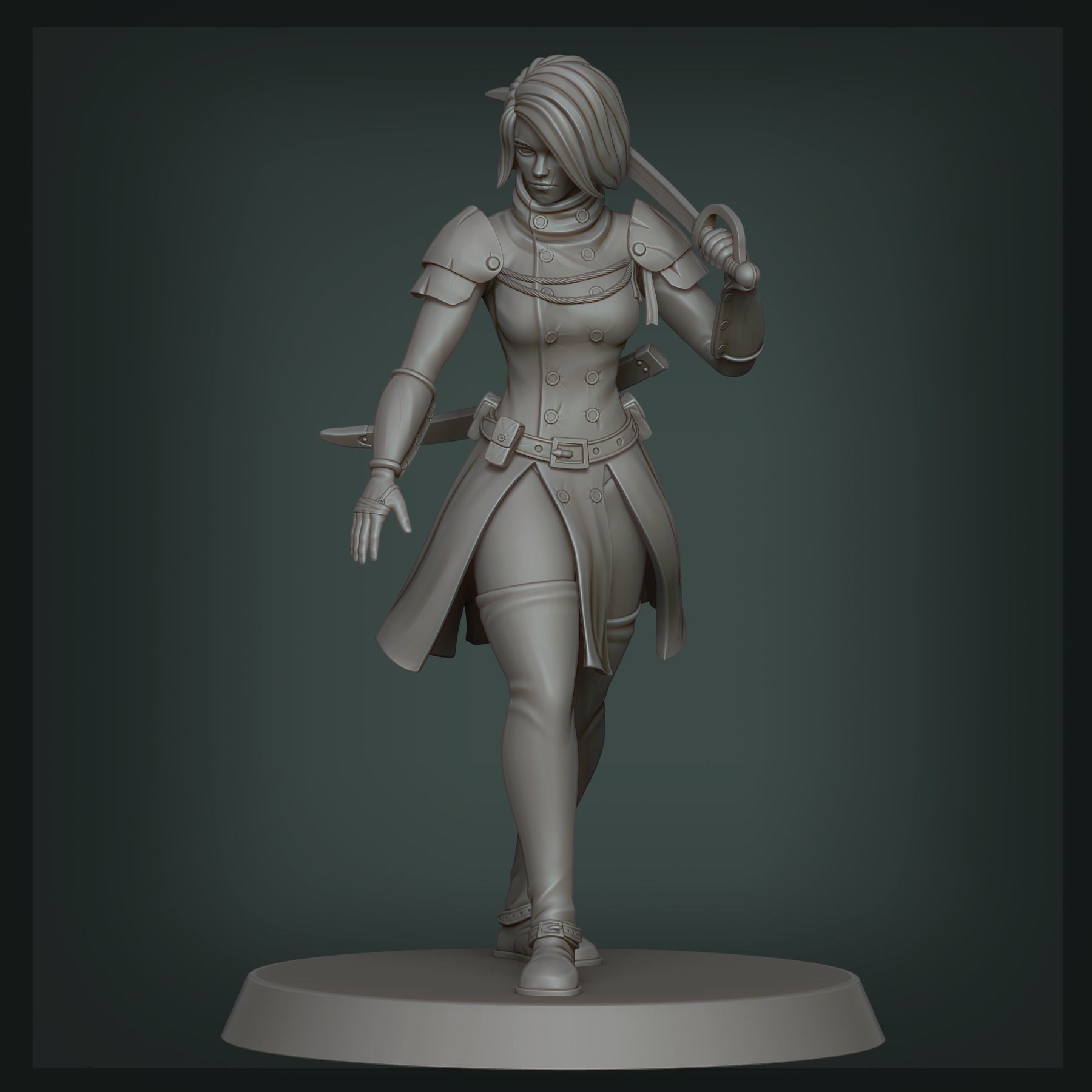Robber woman holding sword 3D model 3D printable | CGTrader