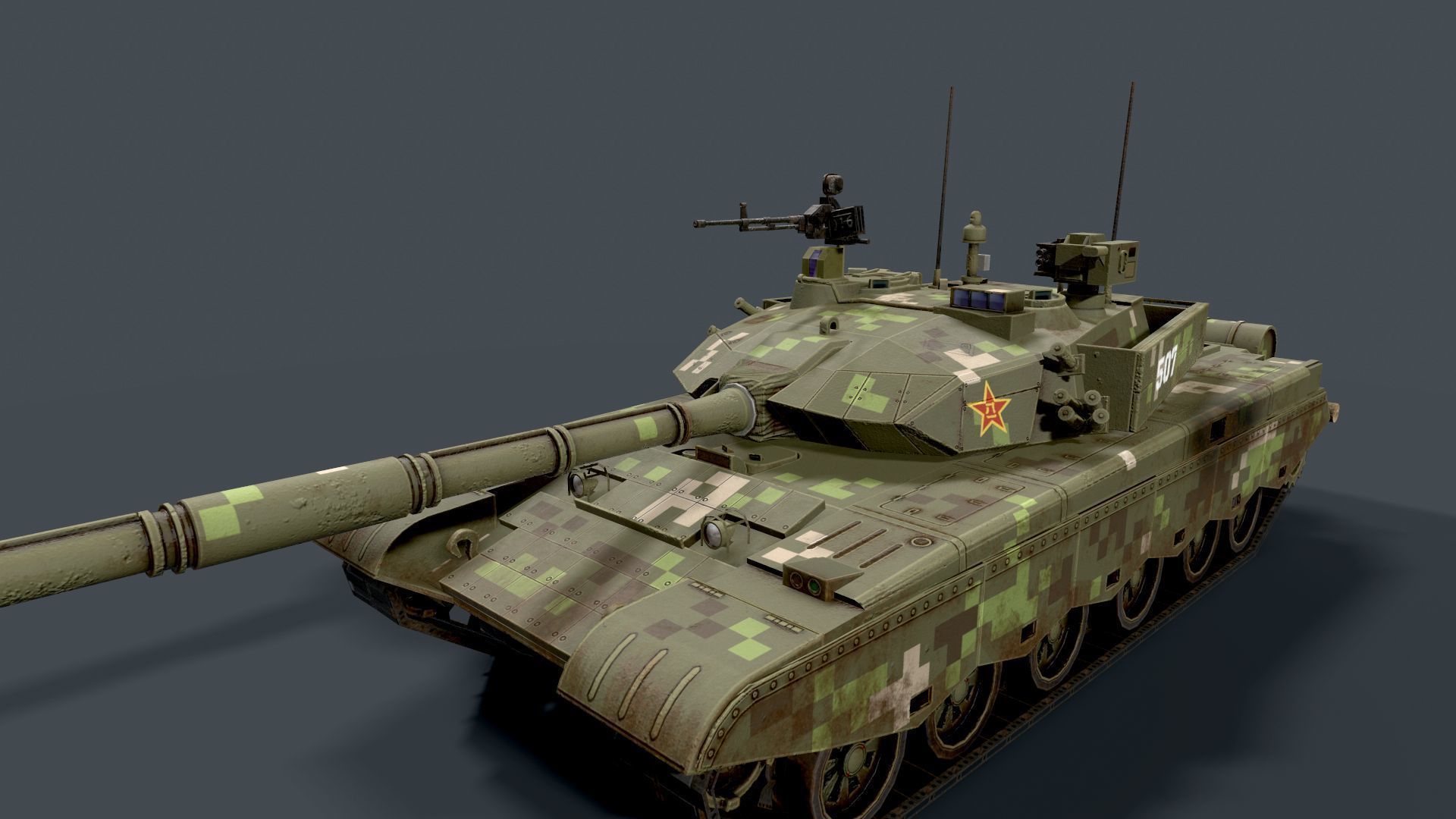 3D model ZTZ - 99 Phase II VR / AR / low-poly | CGTrader