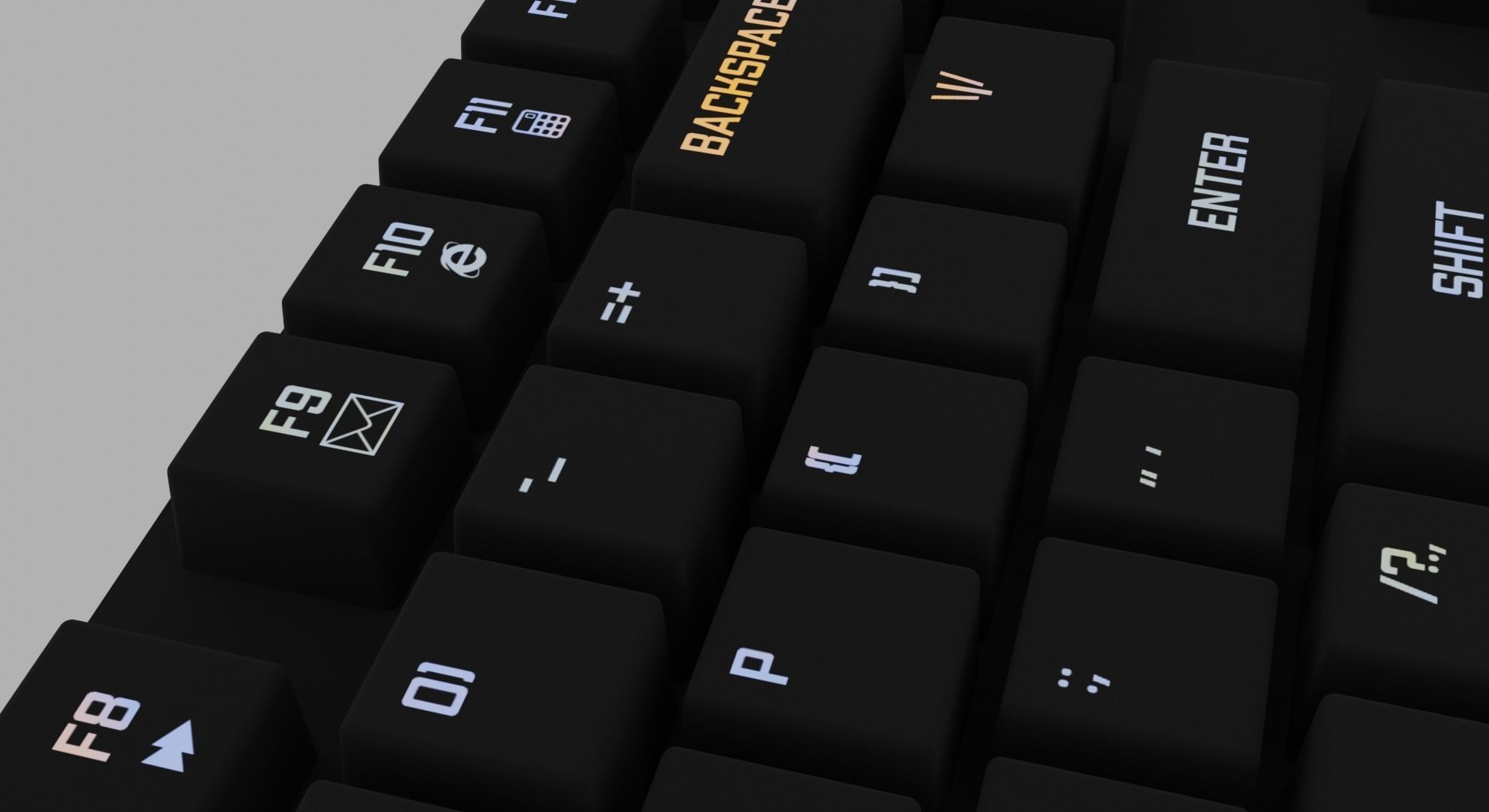 Keyboard with animated symbols lightning 3D model animated | CGTrader