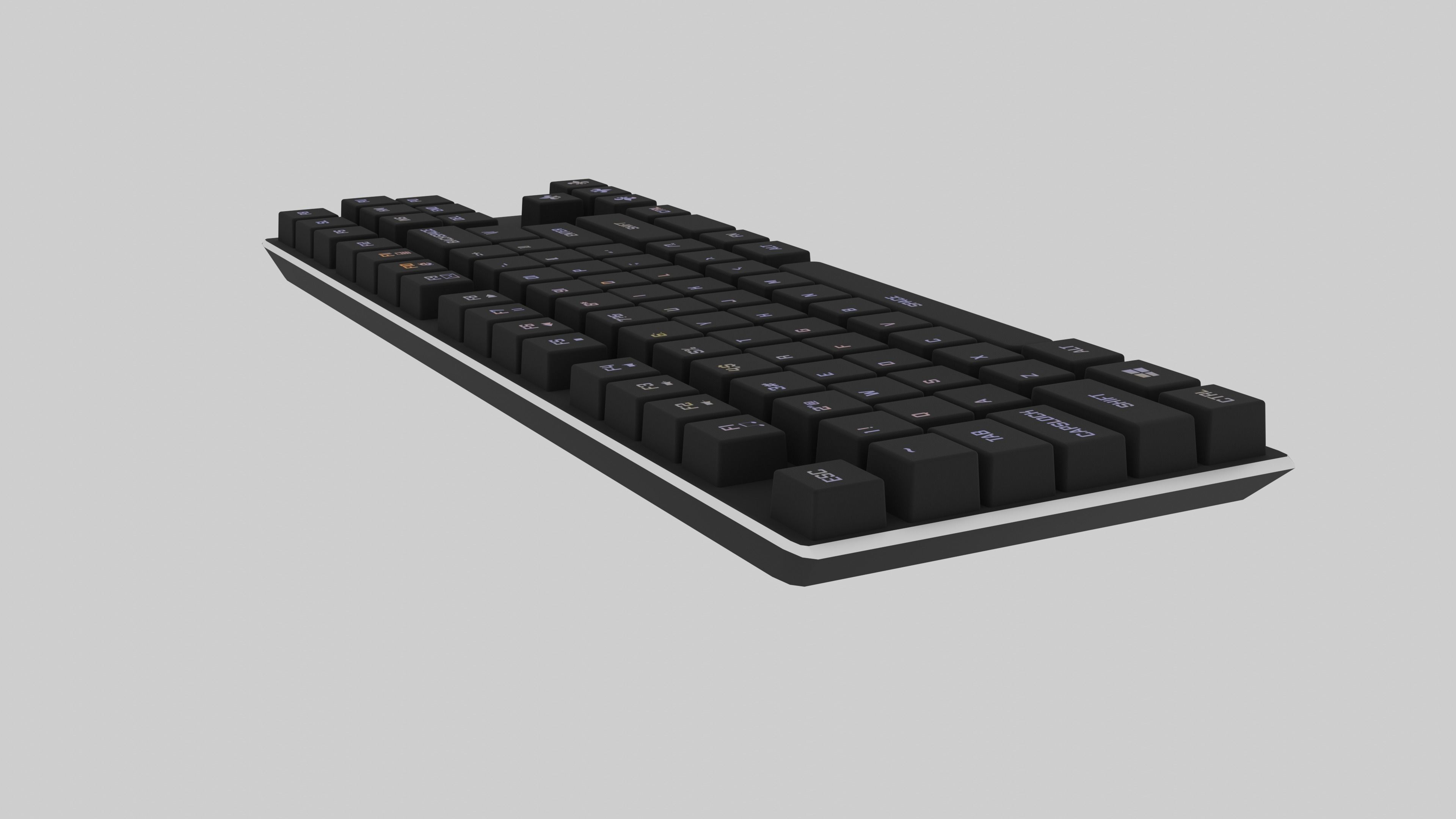 Keyboard with animated symbols lightning 3D model animated | CGTrader