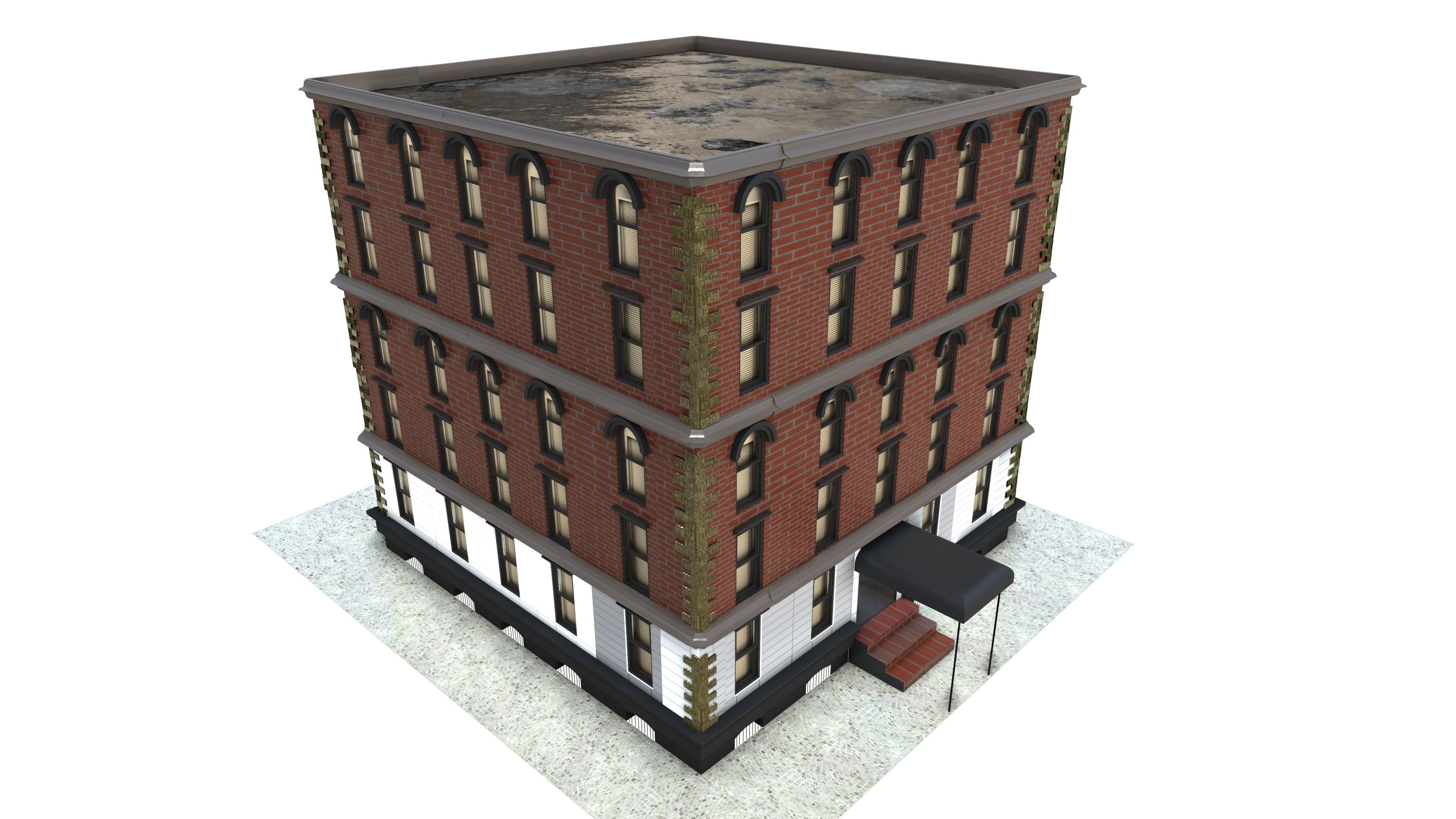 Street Building 3D Model free VR / AR / low-poly 3D model | CGTrader