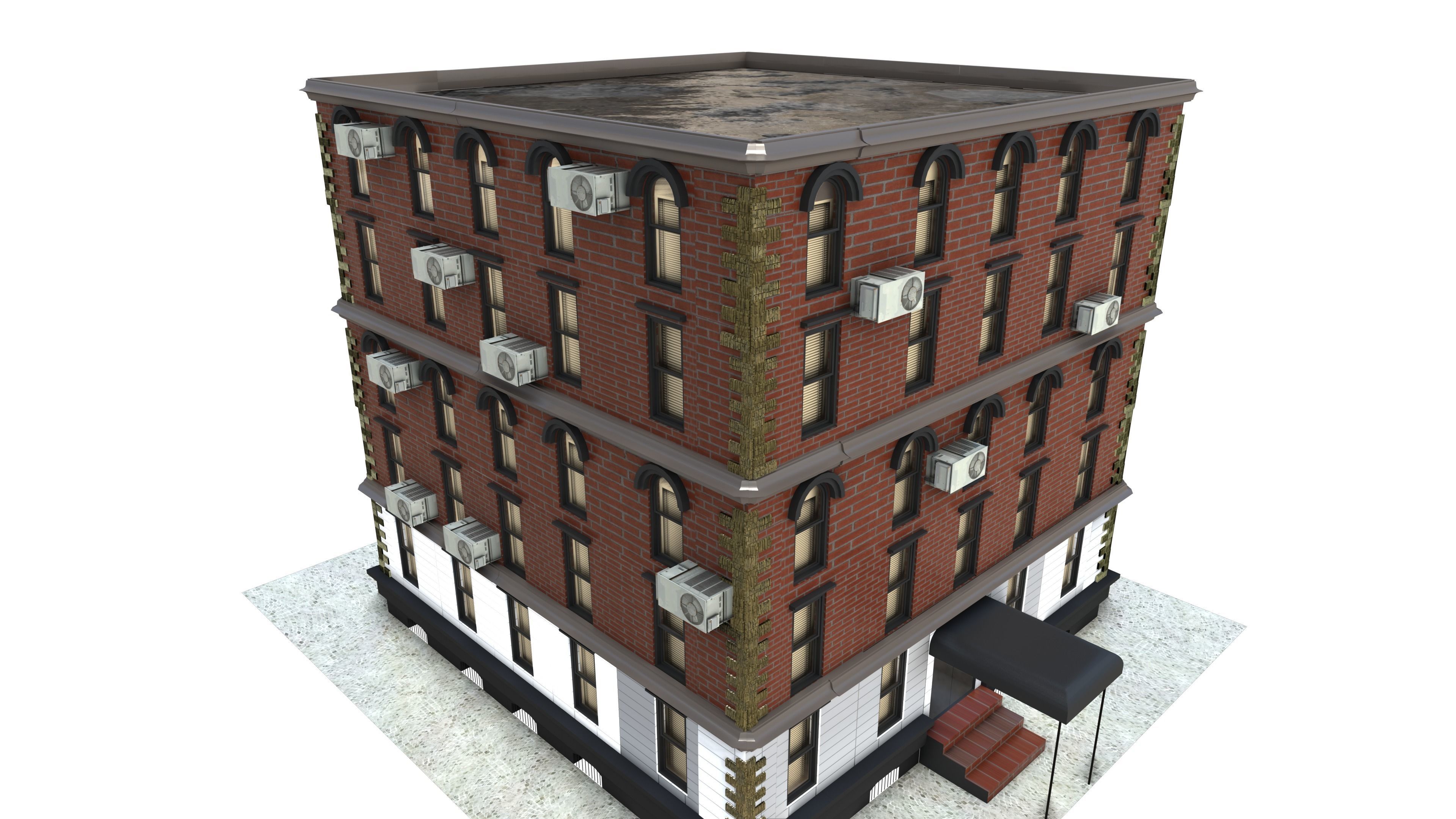 Street Building 3D Model free VR / AR / low-poly 3D model | CGTrader