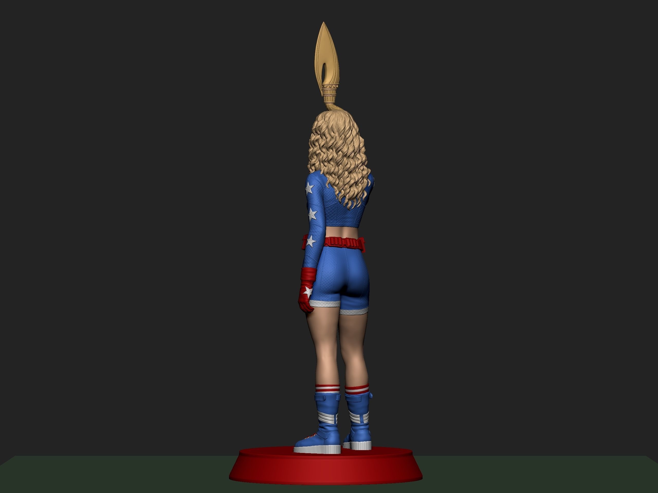 Stargirl captain america statue with spear 3D model 3D printable | CGTrader