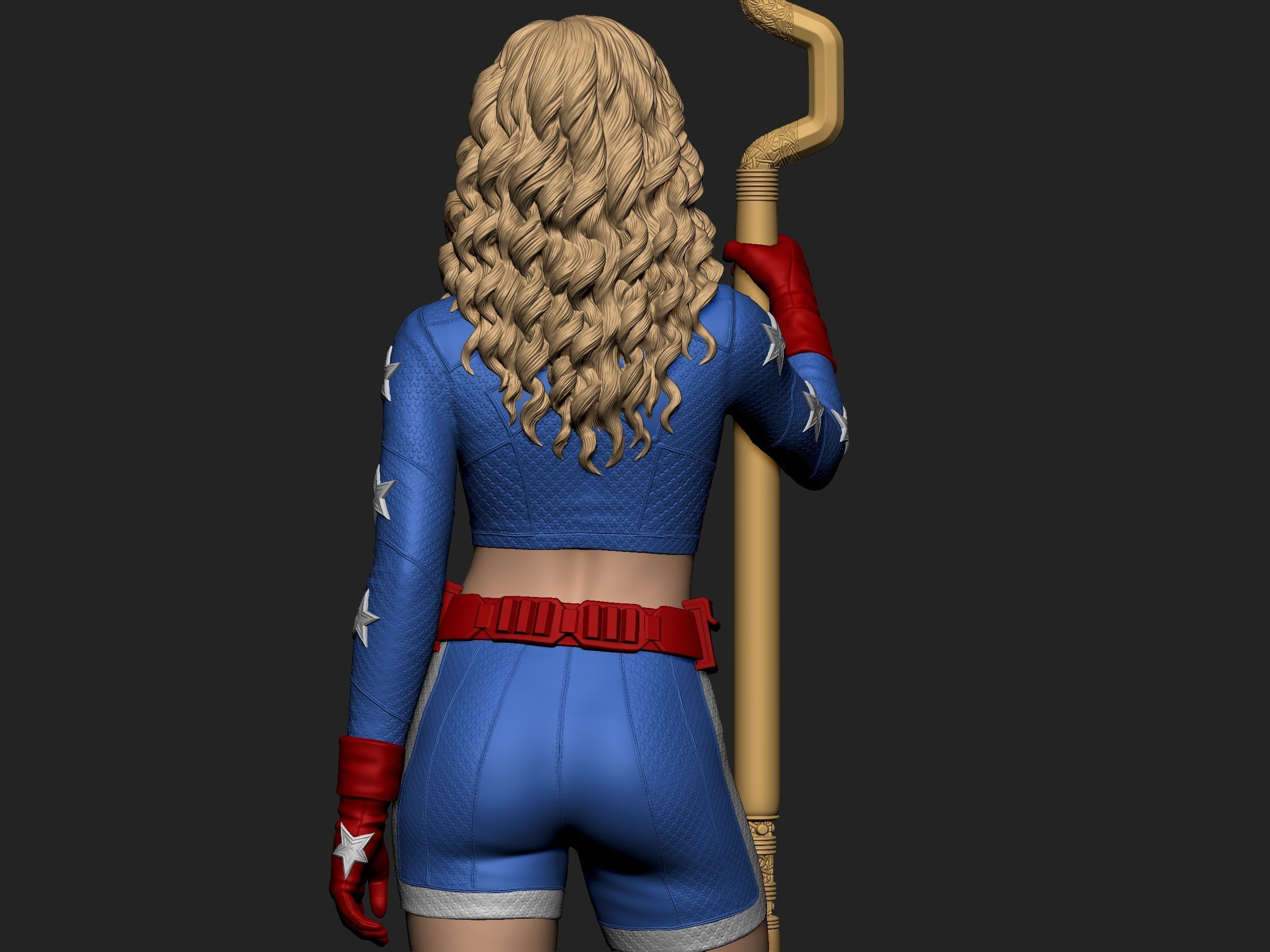Stargirl captain america statue with spear 3D model 3D printable | CGTrader